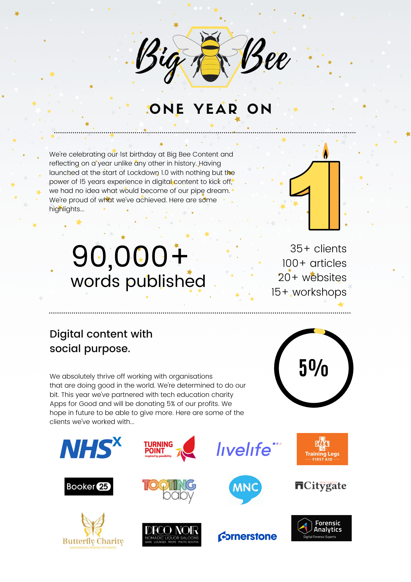 It's our birthday! Big Bee Content One Year on... - Big Bee Content